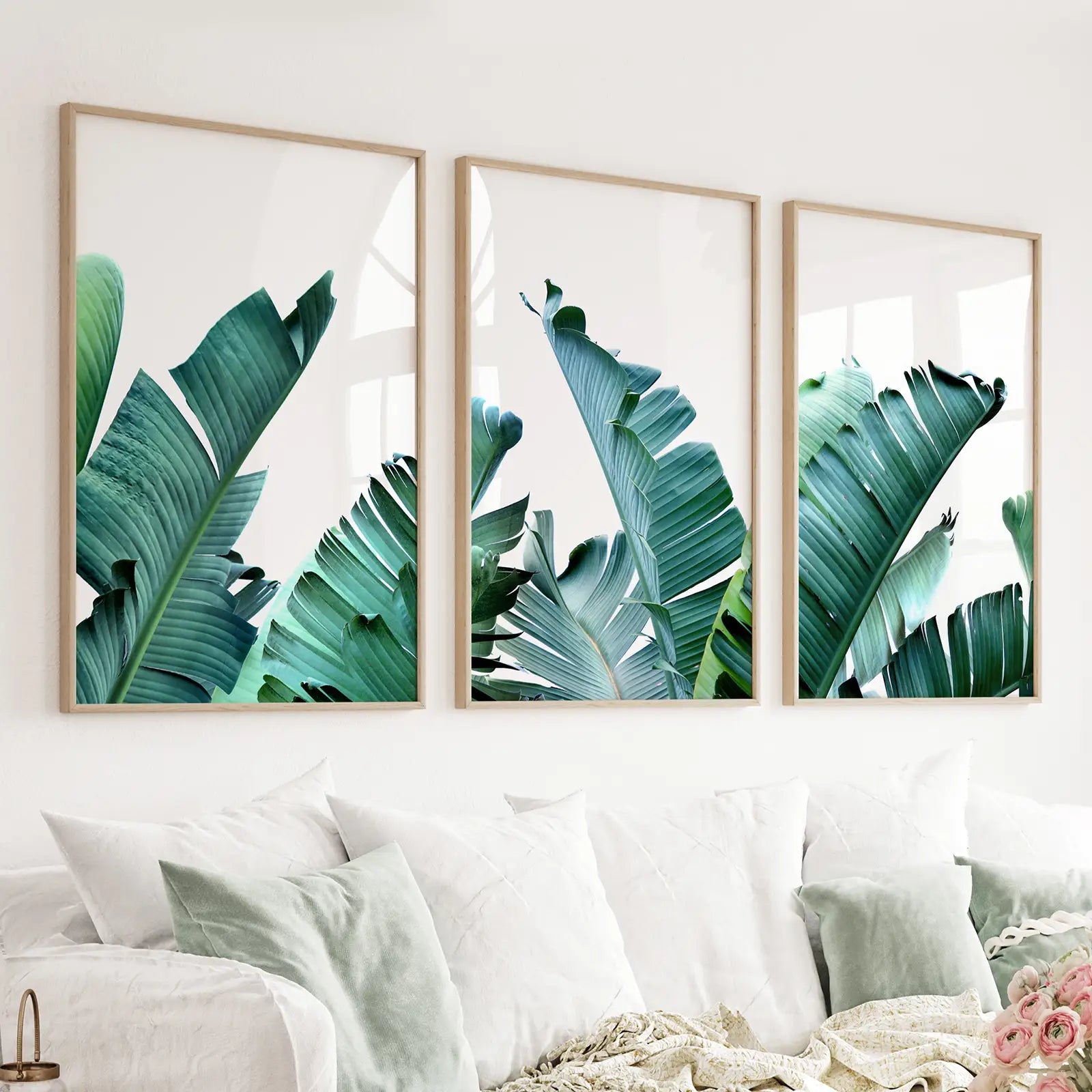 Green Banana Leaves 3 Piece Set. Tropical Wall Art – TASHAKI ESSENTIALS